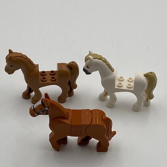 Lego | Toys | Lego Lot Of Horses X 3 White Reddish Brown Farm Western ...